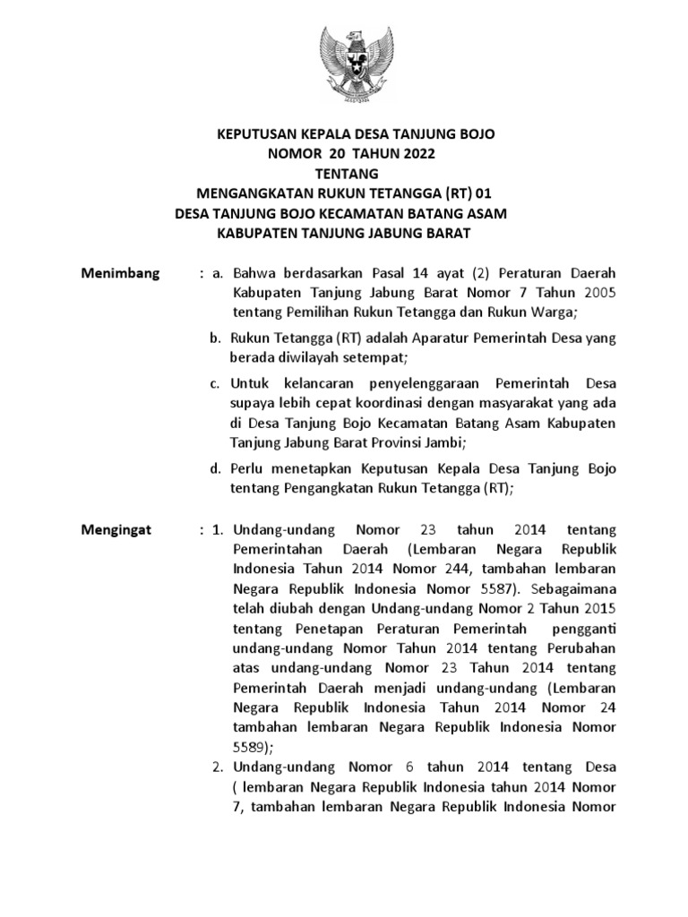 SK Ketua RT 01 | PDF