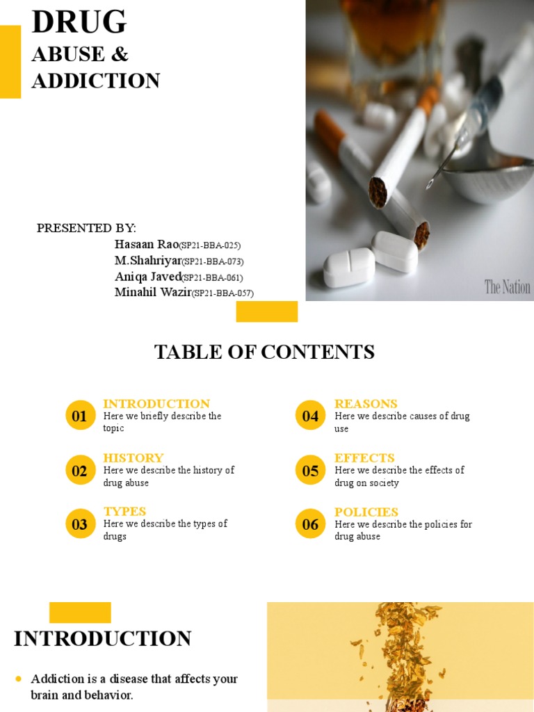 Drug Abuse Presentation | PDF | Substance Abuse | Drugs