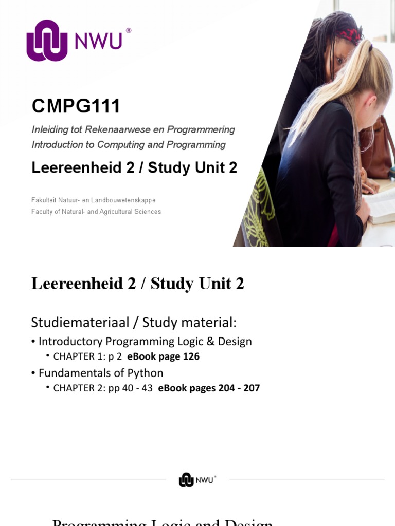 CMPG111: Leereenheid 2 / Study Unit 2 | PDF | Programming | Computer Program