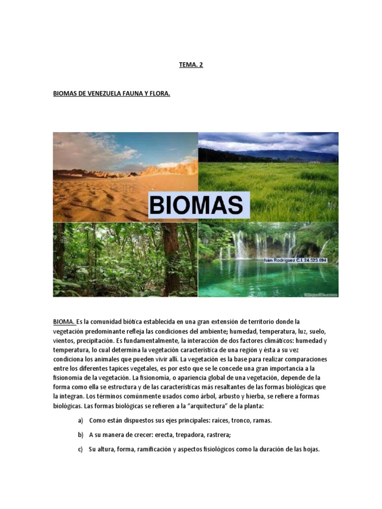 Biomas de Venezuela: Flora y Fauna | PDF | Desierto | Entorno natural