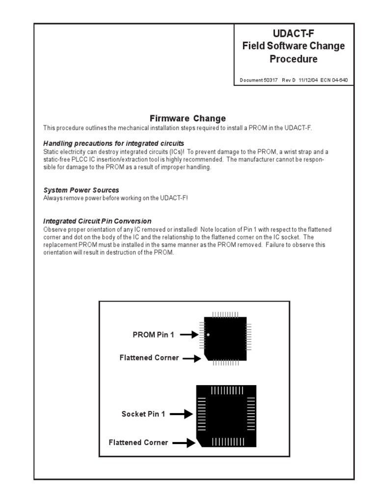 UDACT-F Field Software Change Procedure 50317 | PDF | Integrated Circuit | Computer Engineering