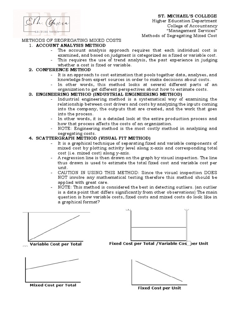 Module 2 - Methods of Segregating Mixed Cost | PDF | Regression Analysis | Linear Regression