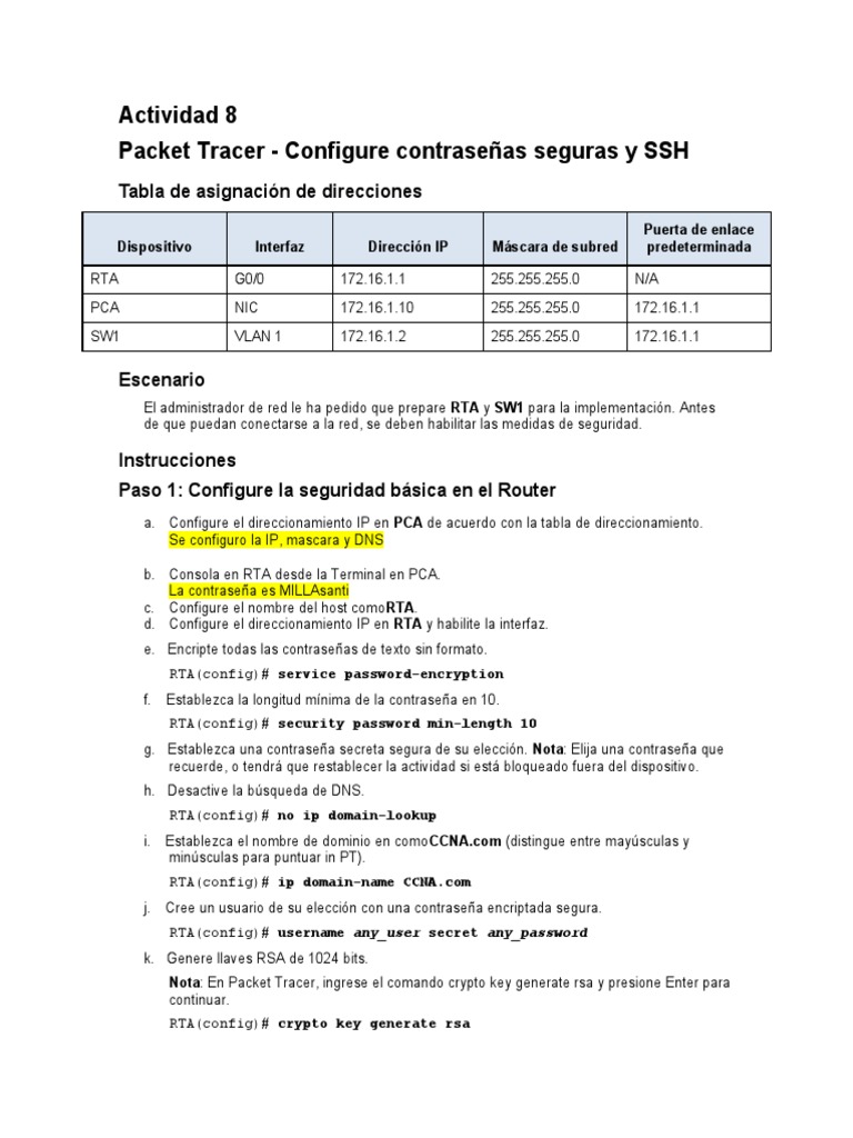 Actividad 8 Terminada | PDF | Dirección IP | Contraseña Actividad 8 Terminada | PDF | Dirección IP | Contraseña