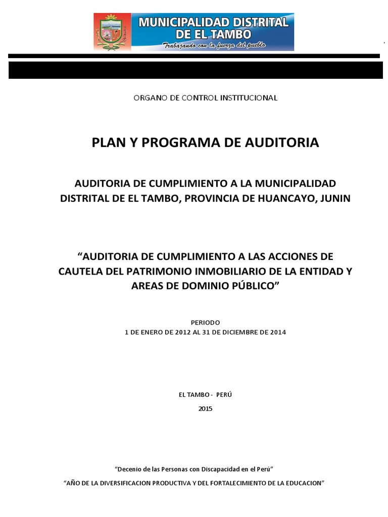 Plan Y Programa de Auditoria | PDF