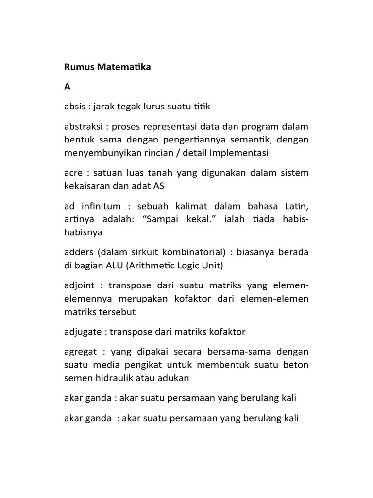 Rumus Matematika 2 | PDF | Metode & Bahan Ajar