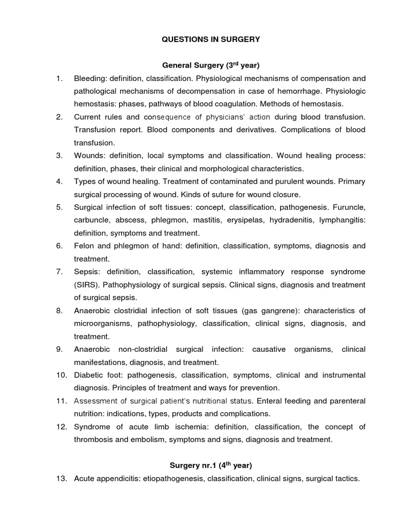 Surgery 3 Questions Exam Template - 0 | PDF | Gastroenterology | Human ...