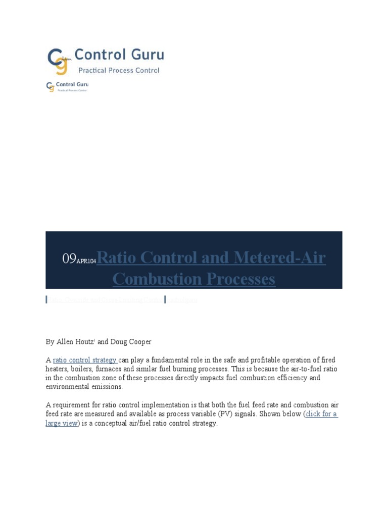 Combustion Ratio Control | PDF | Combustion | Fuels