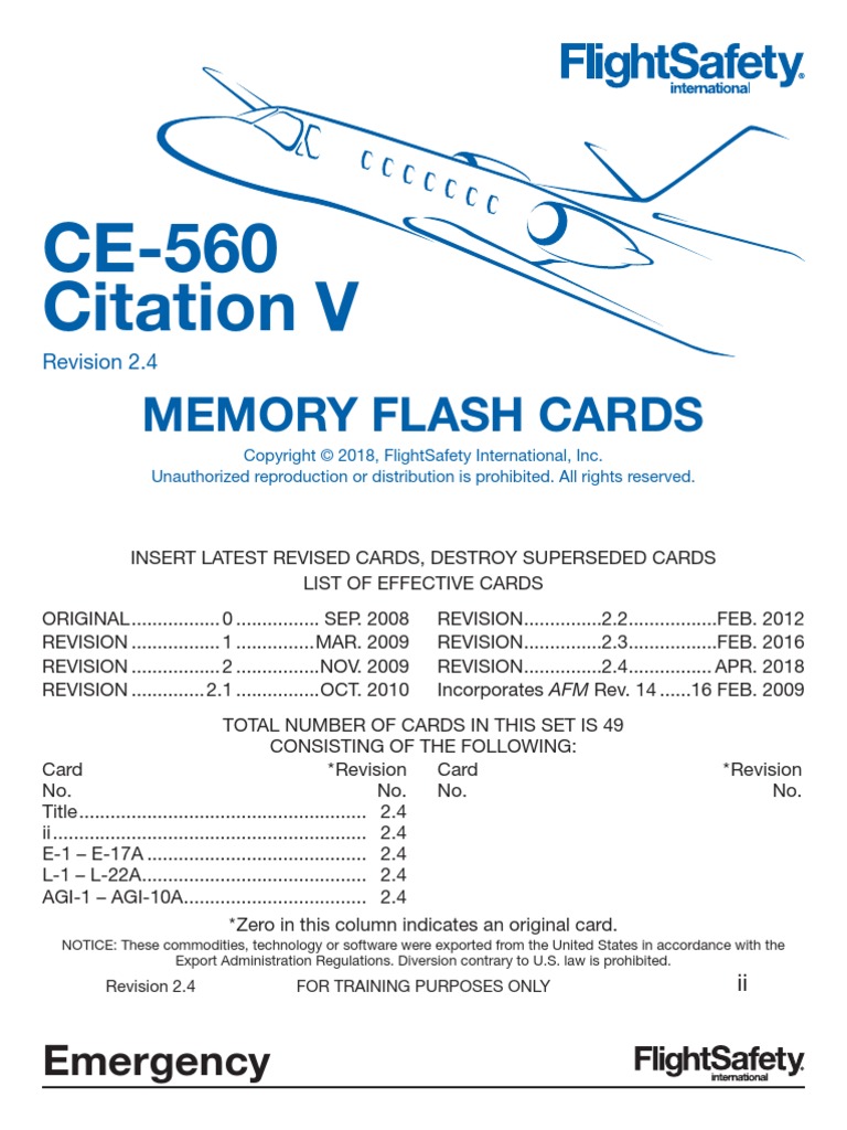 FlashCards Citation 550 | Download Free PDF | Valve | Takeoff