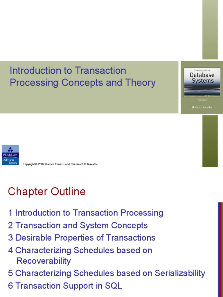 Introduction To Transaction Processing Concepts and Theory | PDF | Concurrency (Computer Science ...