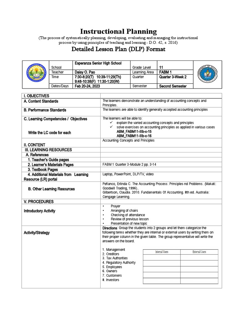DLP Fundamentals of Accounting 1 - Q3 - W2 | PDF