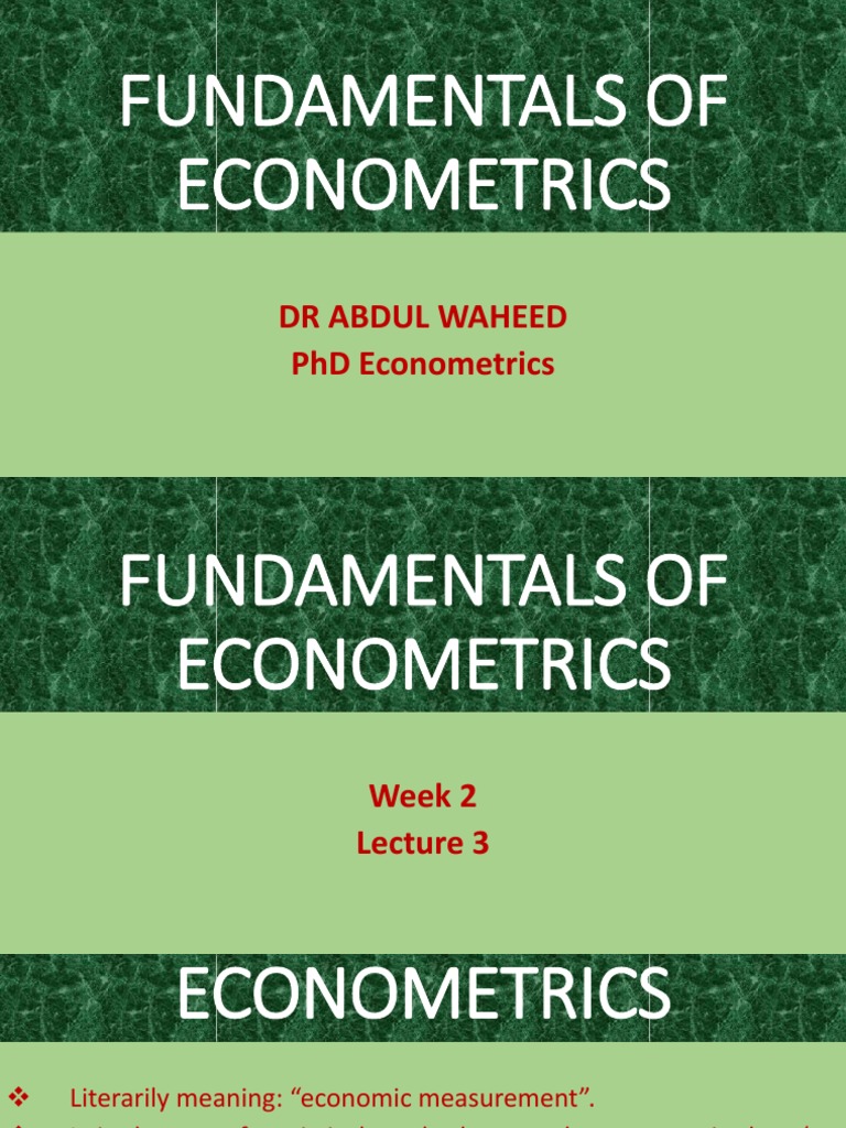 Lecture 3 | PDF | Level Of Measurement | Econometrics