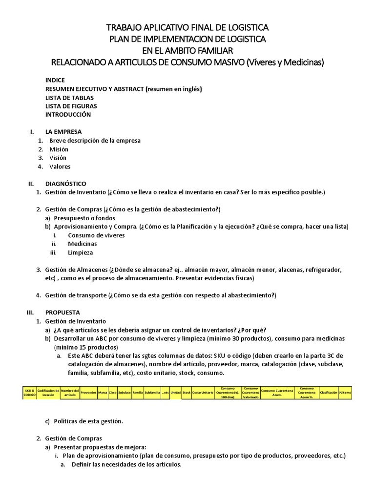 Trabajo Aplicativo Final de Logistica - 2020-1 | PDF | Logística | Presupuesto