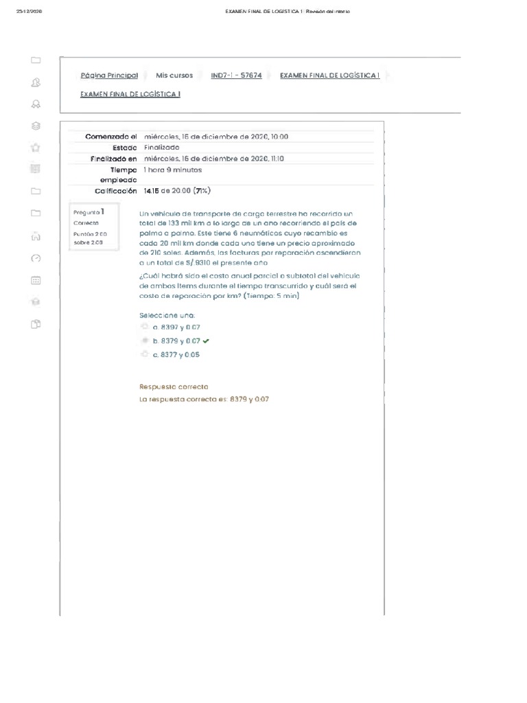 Examen Final Logistica Solucion | PDF | Inventario | Logística