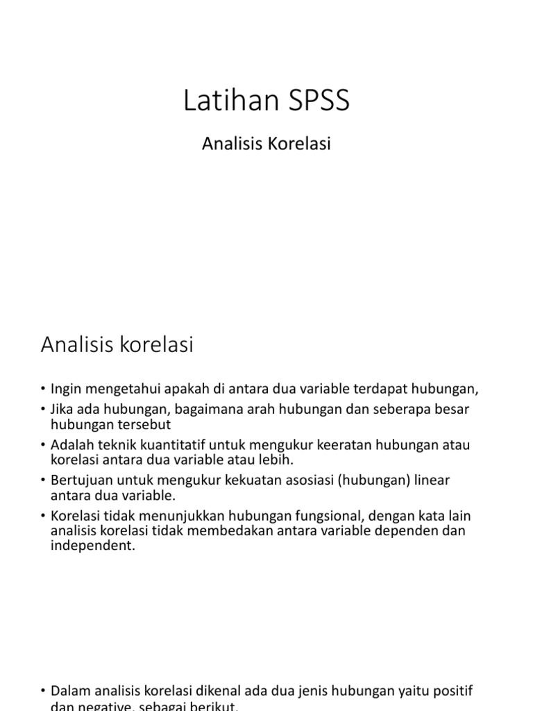 Latihan SPSS Korelasi | PDF