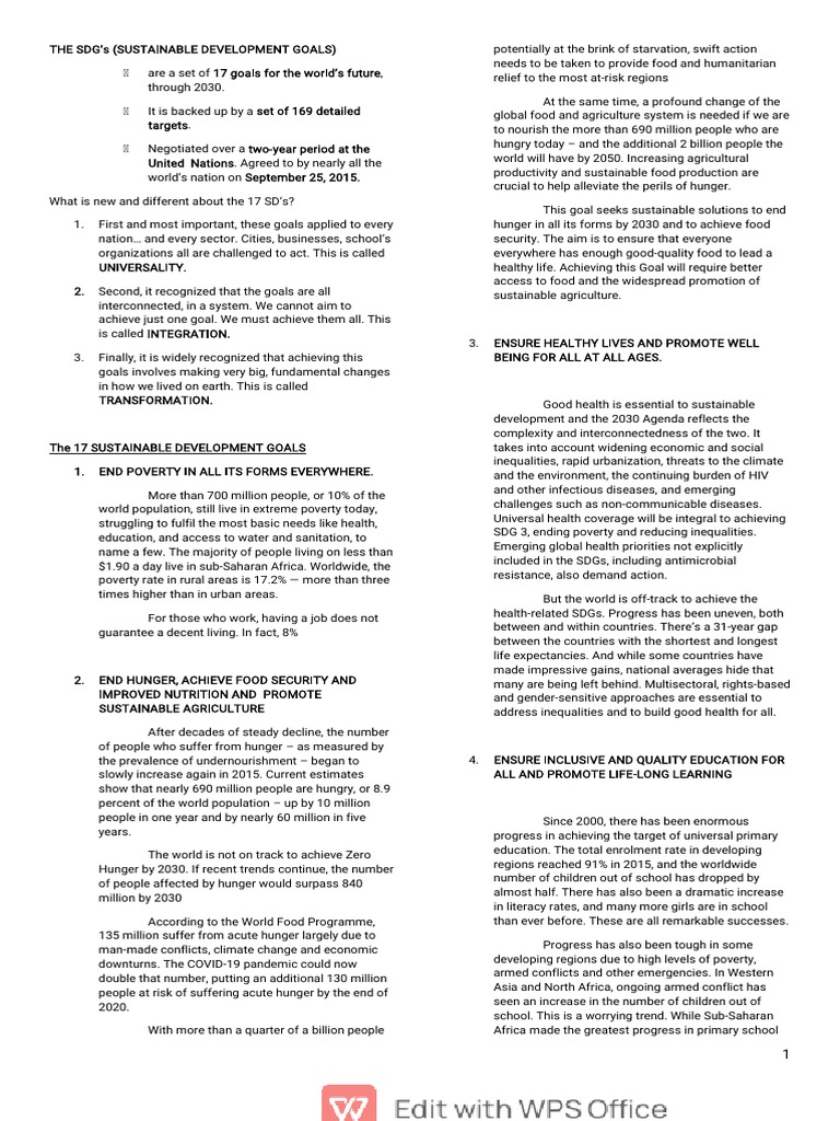 The SDG | PDF
