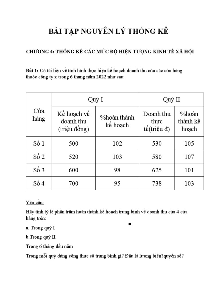 BT Nguyen Ly Thong Ke Bản 2 | PDF