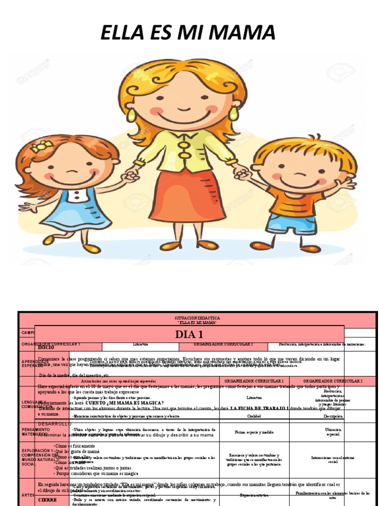 Plan Ella Es Mi Mama Mayo 2023 Pdf Canciones