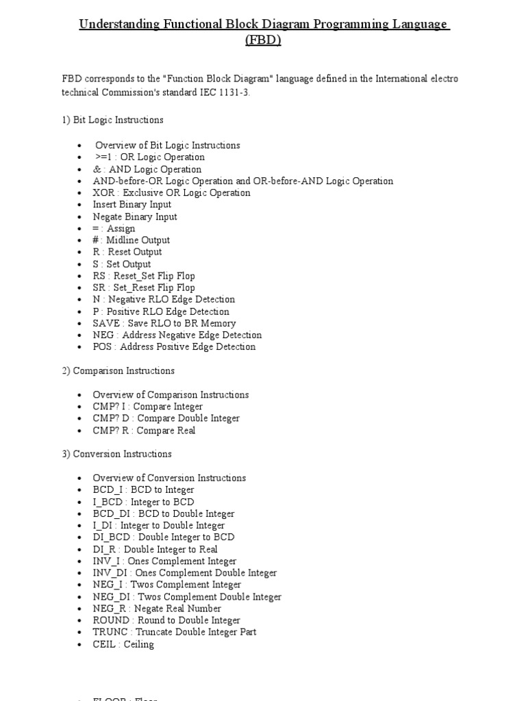 Understanding FBD Programming Language | PDF | Binary Coded Decimal | Boolean Algebra