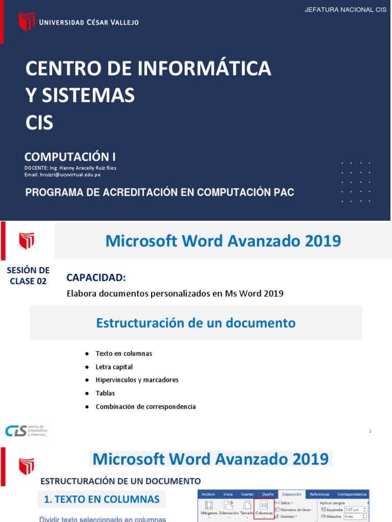 Centro de Informática Y Sistemas CIS: Computación I | PDF | Microsoft Office | Hipervínculo