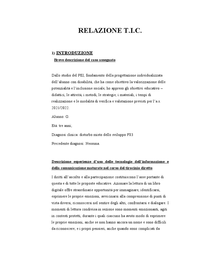 Bozza Relazione Tic | PDF