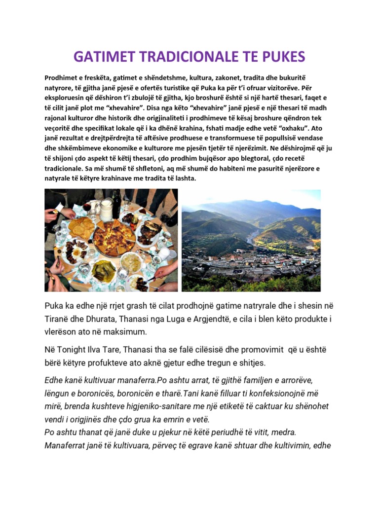 Gatimet Tradicionale Te Pukes | PDF