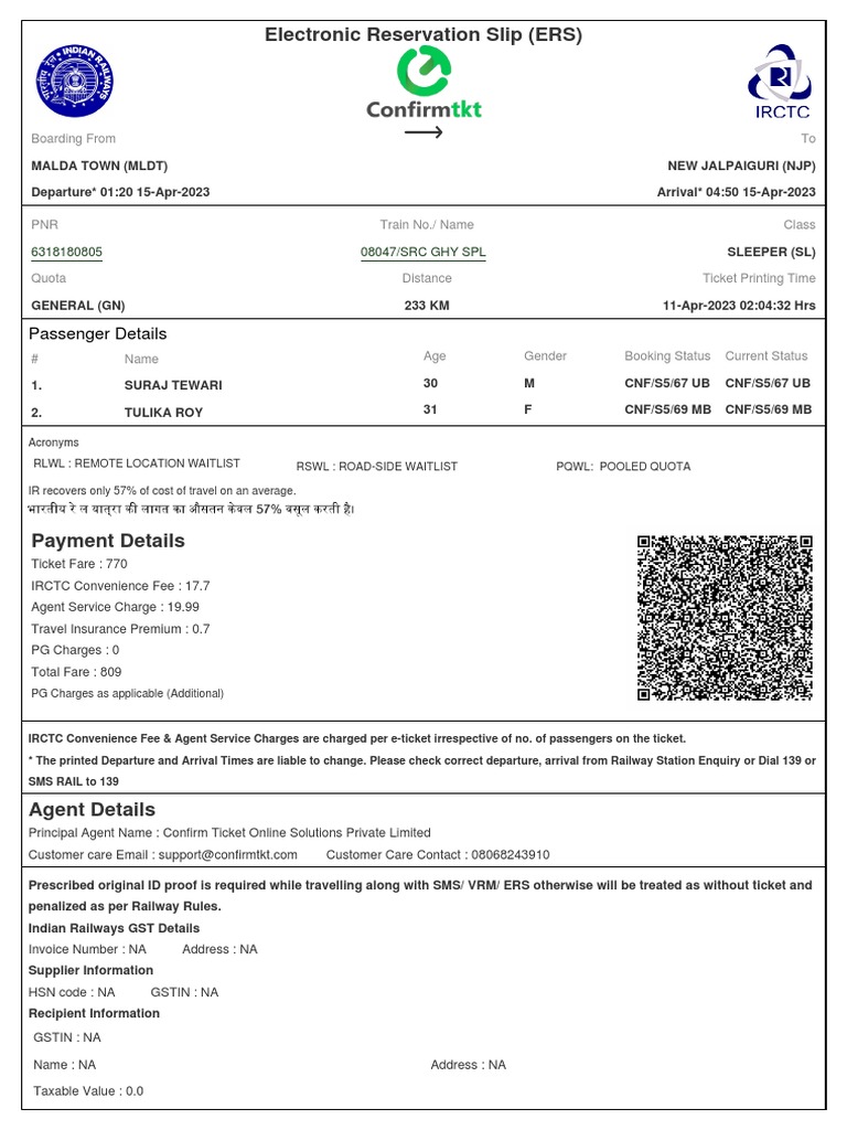 MLDT-NJP 15-04-2023 | Download Free PDF | Identity Document