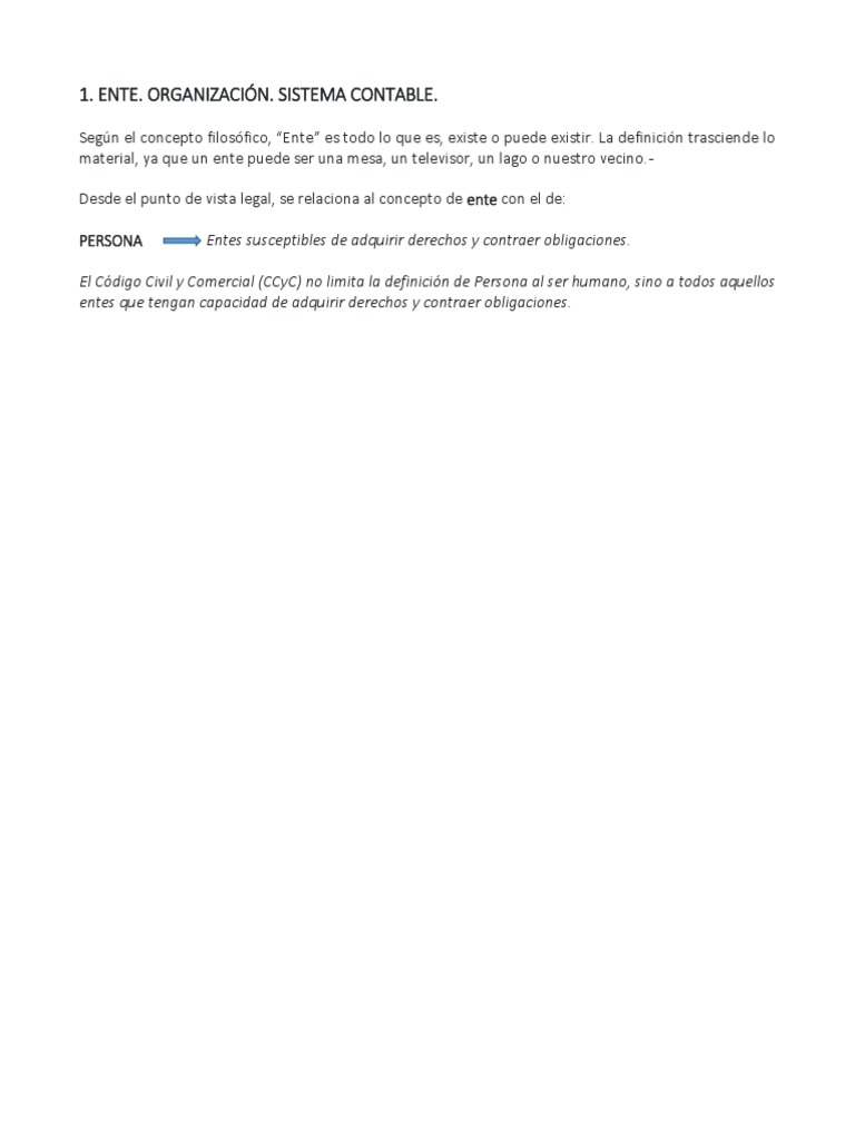 Definición y Concepto de Ente | PDF | Contabilidad | Información