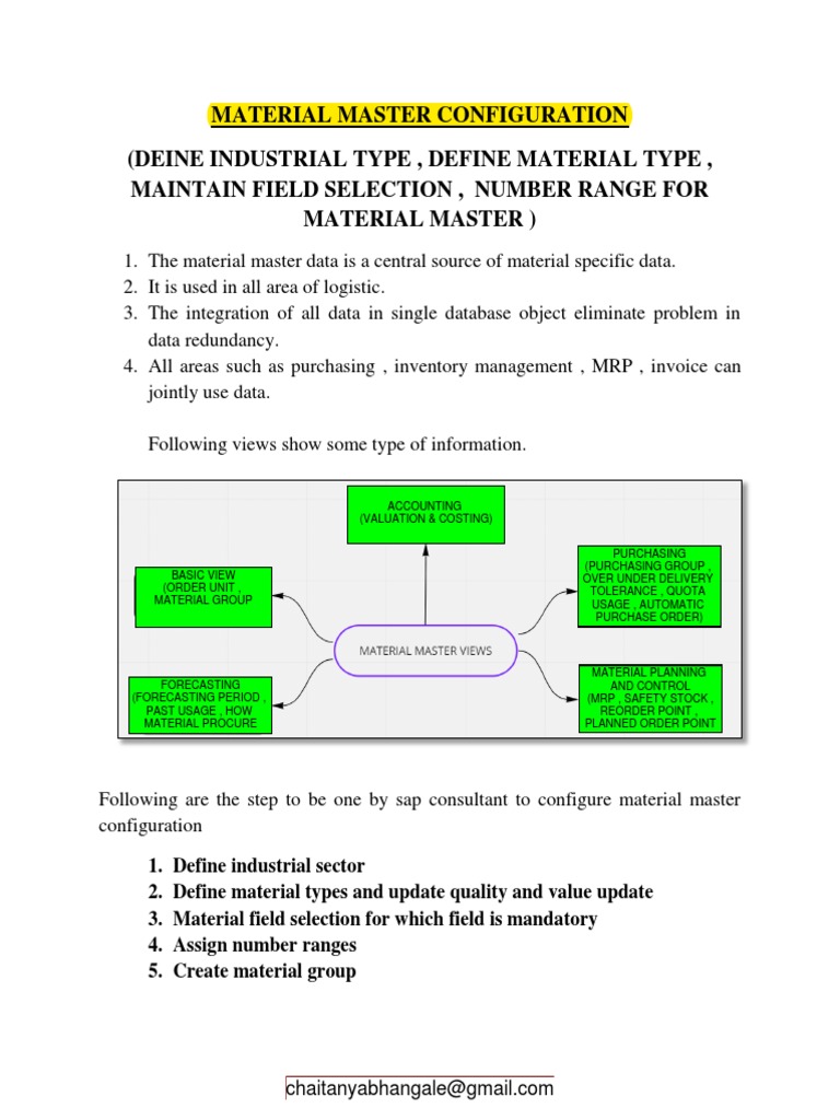 SAP MM Material Master Configuration Guide | PDF | Valuation (Finance ...
