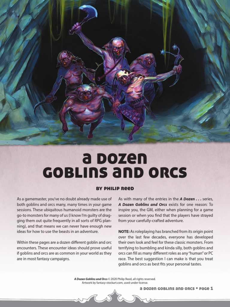 A Dozen Goblins and Orcs | PDF | Monsters