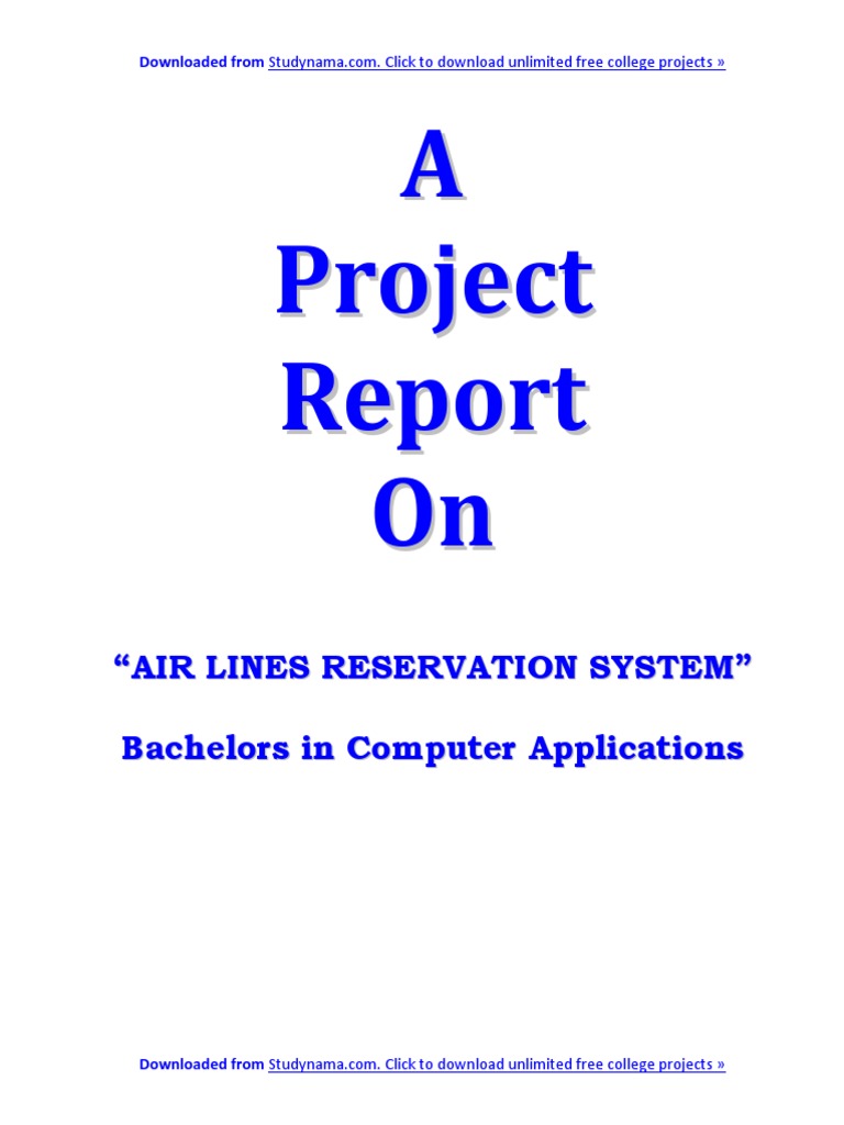 Airline Reservation System Project Report | PDF | Class (Computer Programming) | Object Oriented ...