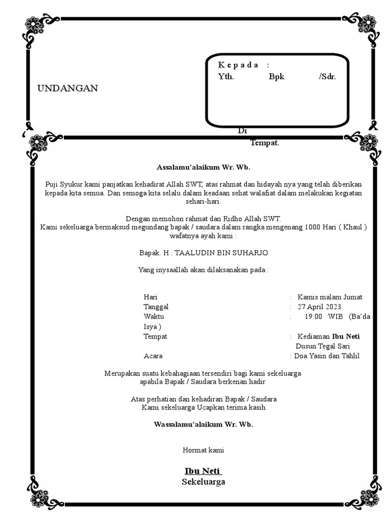 Undangan Kenduri | PDF
