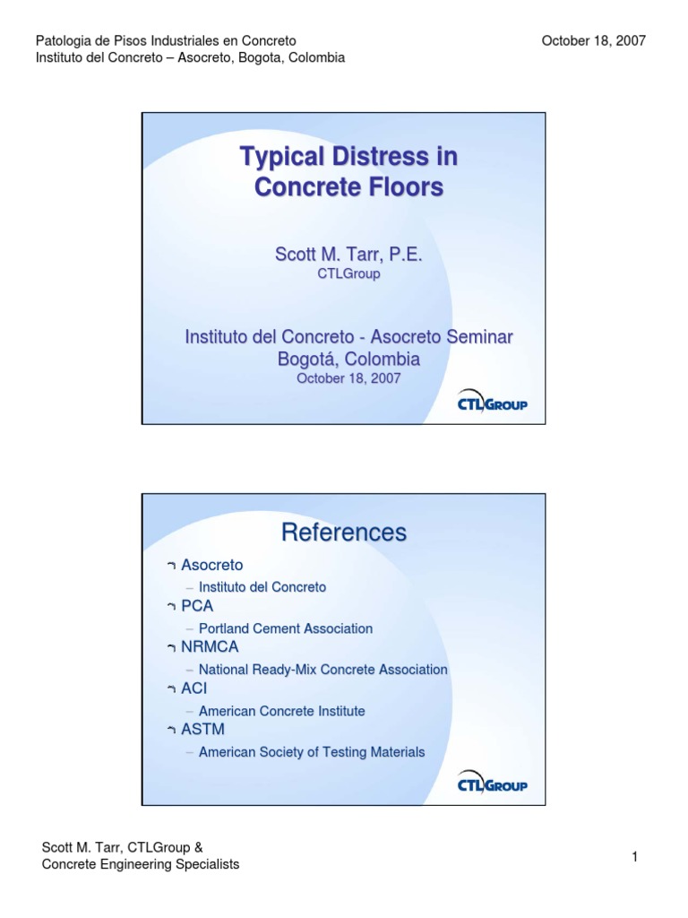 Typical Distress in Concrete Floors | PDF | Concrete | Engineering