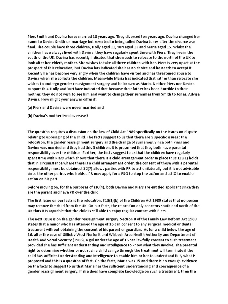 Notice of Relocation and Child Custody Issues | PDF | Social ...
