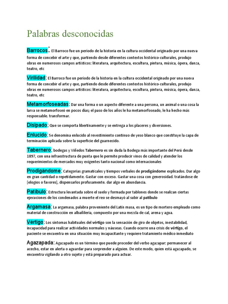 Palabras Desconocidas | PDF | Barroco | Pinturas