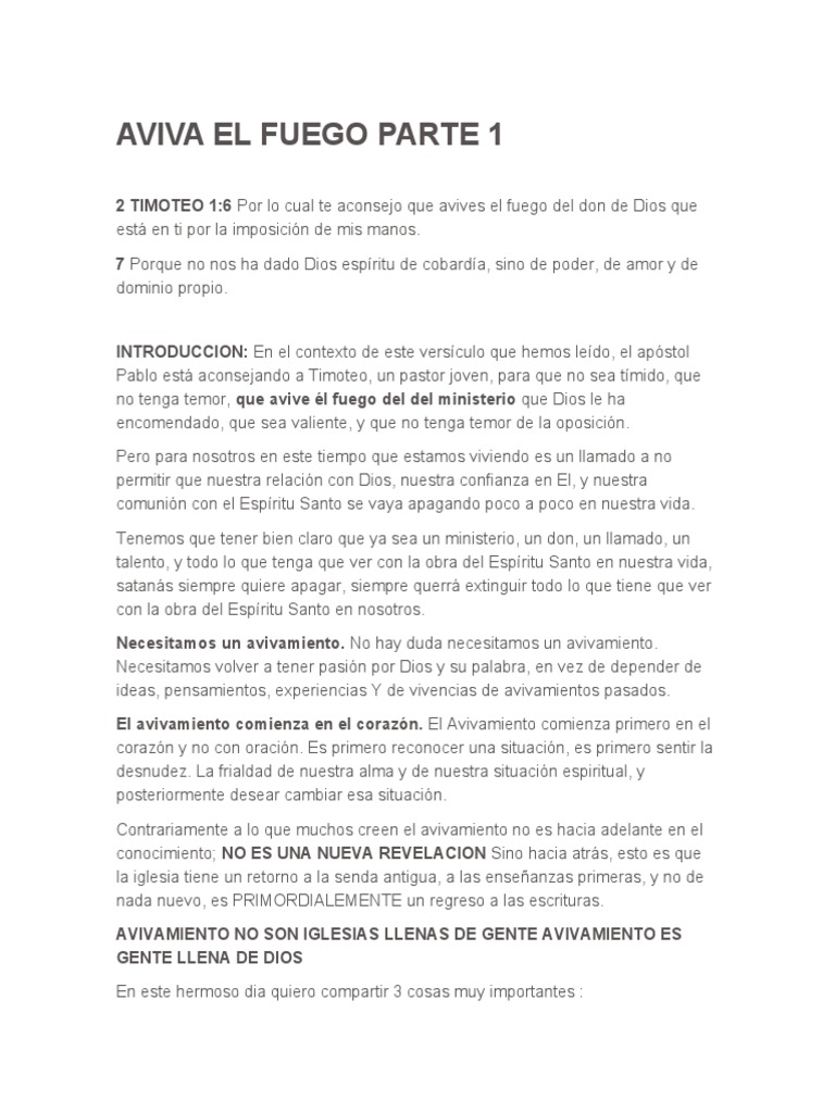 Aviva El Fuego Parte 1 | PDF | Religión y espiritualidad