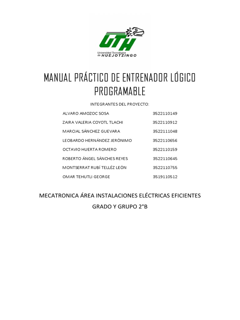 Manual Práctico de Entrenador Lógico Programable | PDF | Controlador ...