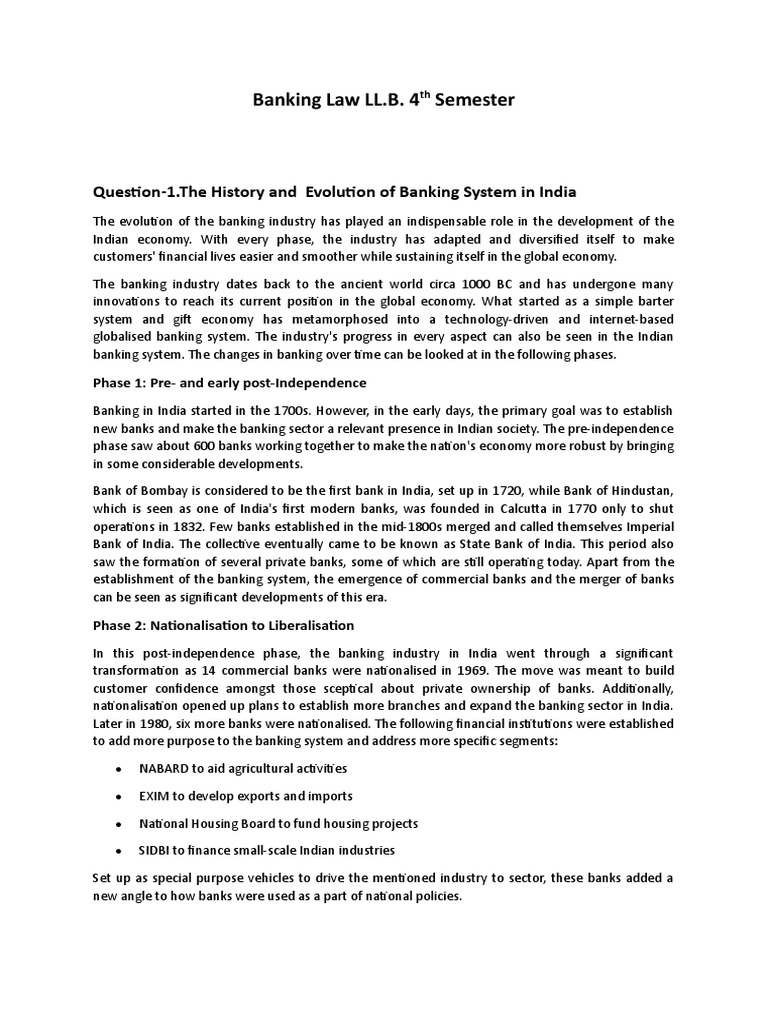 Banking Law Notes | Download Free PDF | Banks | Reserve Bank Of India