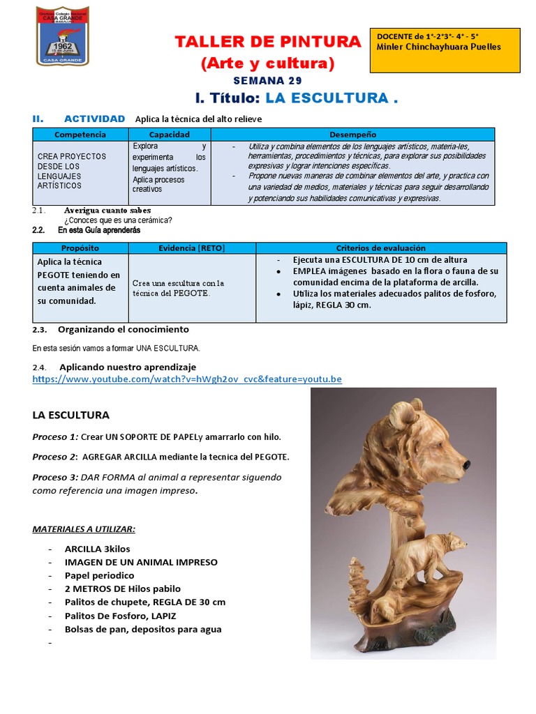 Taller de Escultura: Técnica del Pegote | PDF | Escultura | Ciencia ...