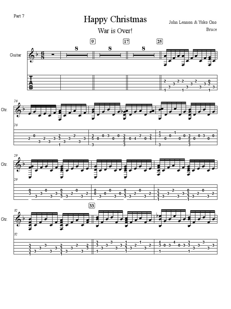 War Is Over - Guitar | PDF | Works | Songs Written