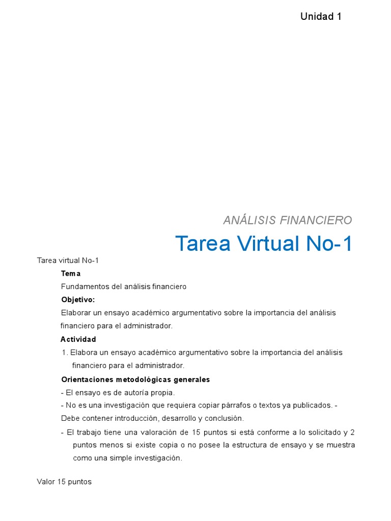 Tarea Virtual 1 | PDF | Ensayos | Toma de decisiones