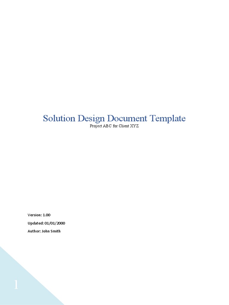 Solution Design Document Template | PDF