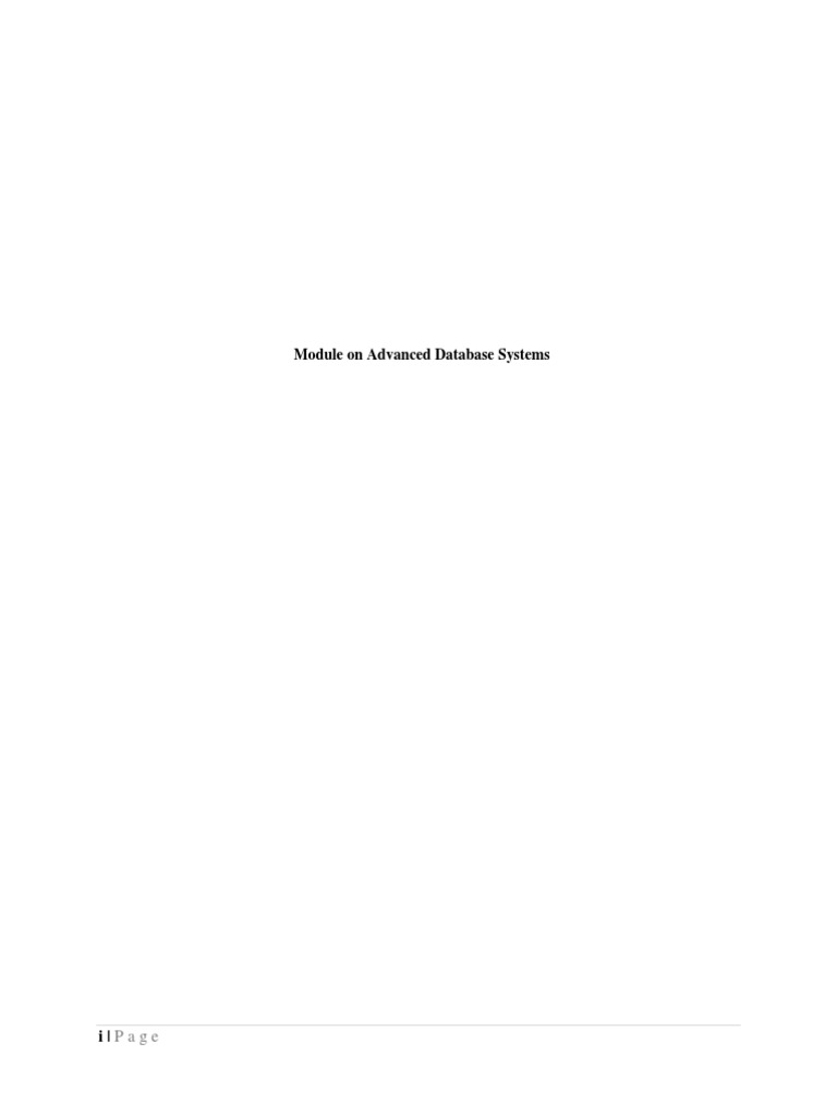 Advanced Databse Module | PDF | Database Transaction | Relational Database Advanced Databse Module | PDF | Database Transaction | Relational Database