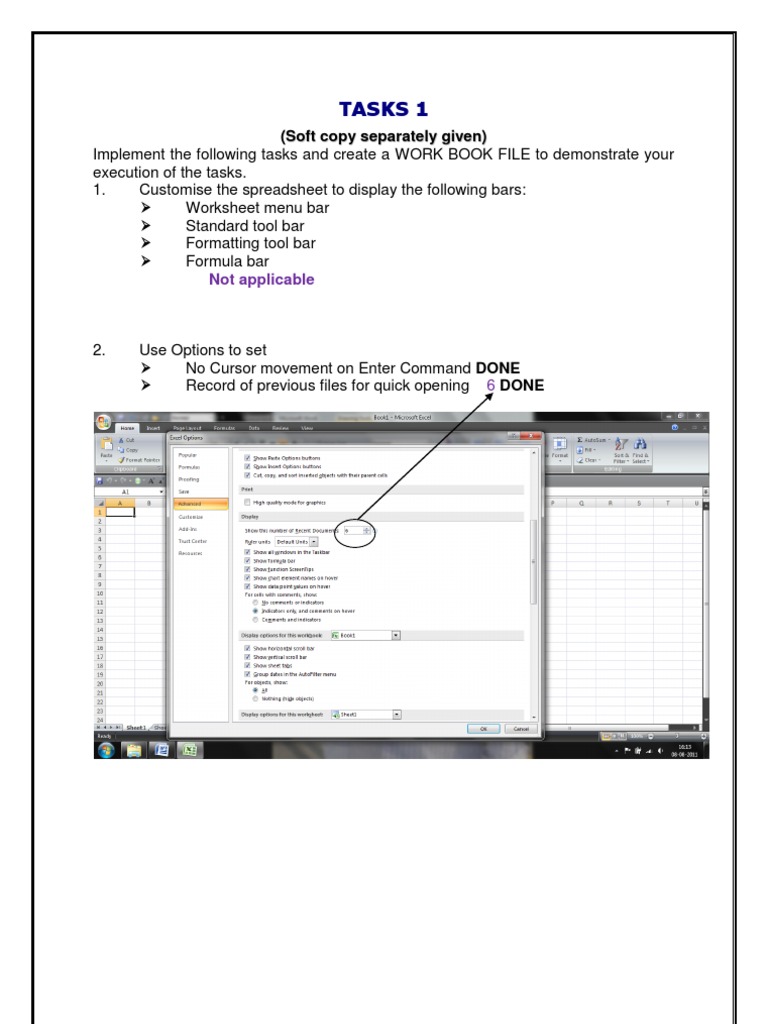 Excel Customization and Formatting Tasks | PDF | Teaching Methods ...