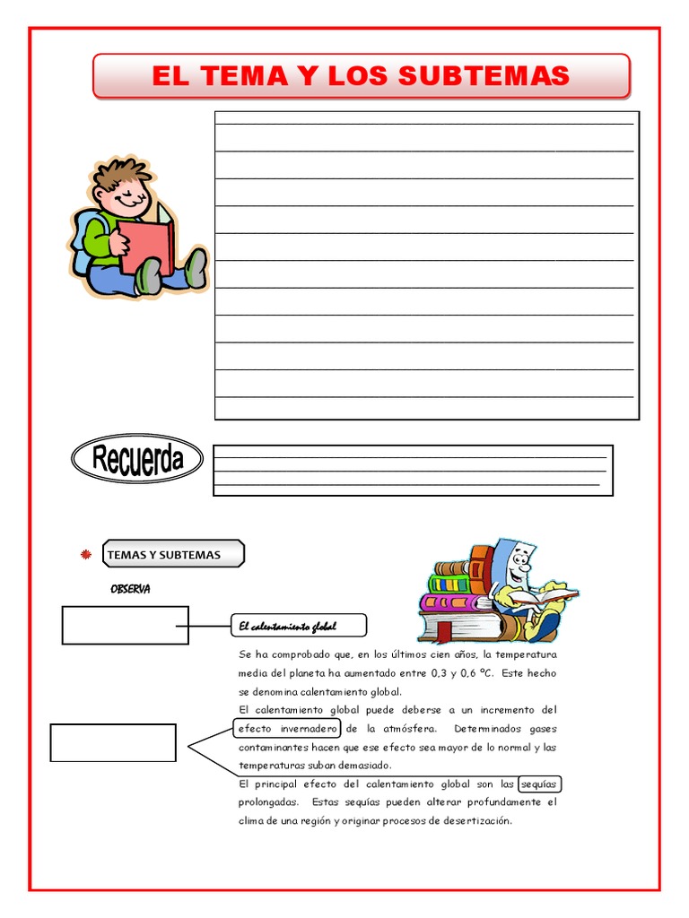 El Tema y Los Subtemas | PDF