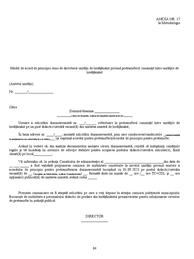 Model Acord de Principiu | PDF