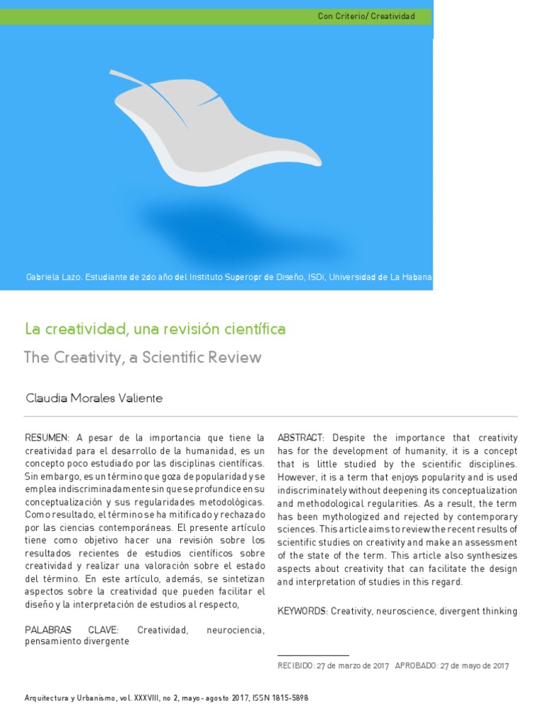 2017 Morales Valiente Claudia La creatividad, una revisión científica ...
