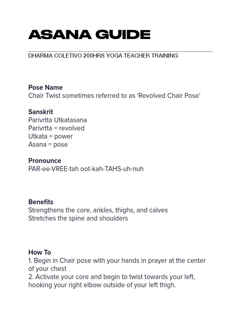 Asana Guide: Pose Name | PDF | Asana | Limbs (Anatomy)
