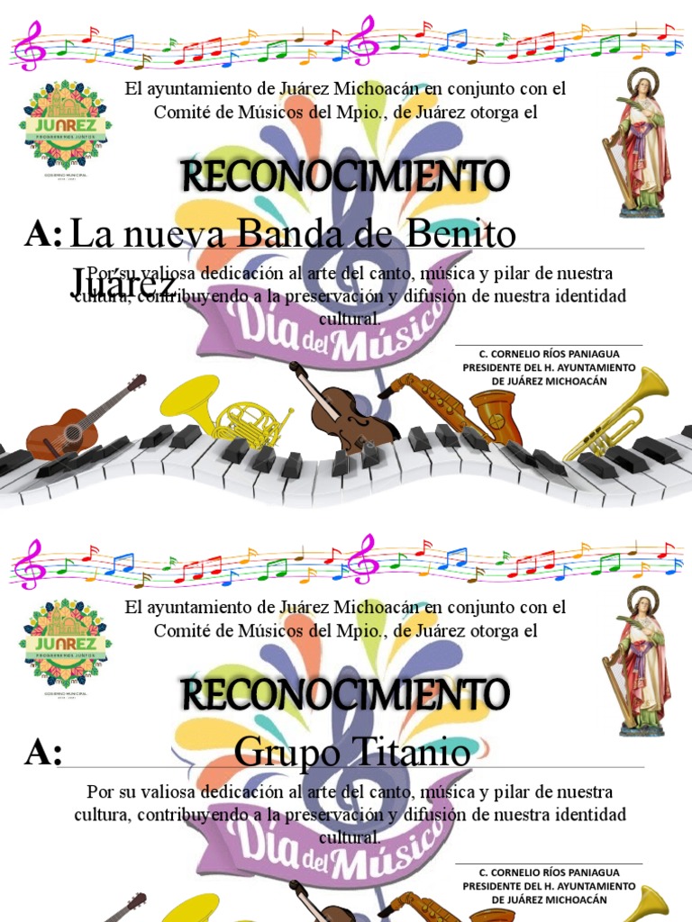 Reconocimiento Al Día Del Músico | PDF | Las artes | Estética