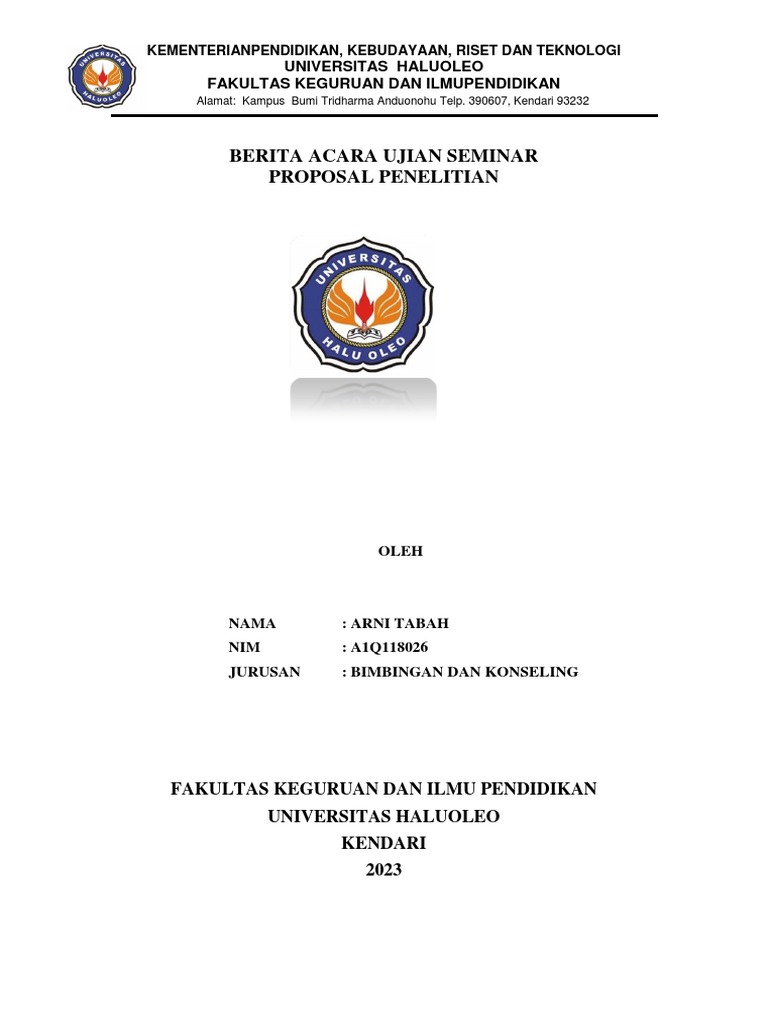 Ujian Seminar Proposal Penelitian BK 2023 | PDF