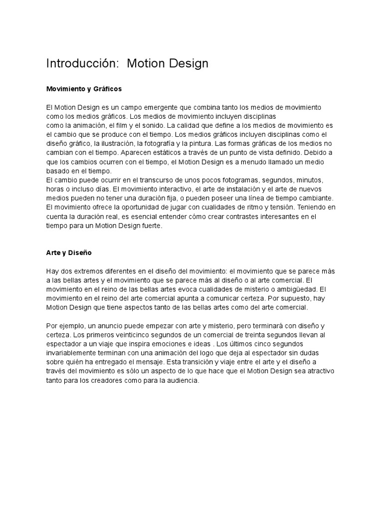 Motion Desing | PDF | Diseño | Animación